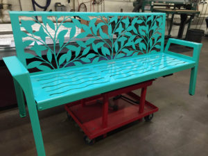 Turquoise Bench | Trellis Art Designs